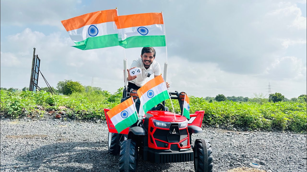 Remote control tractor unboxing and testing with indian flag ...