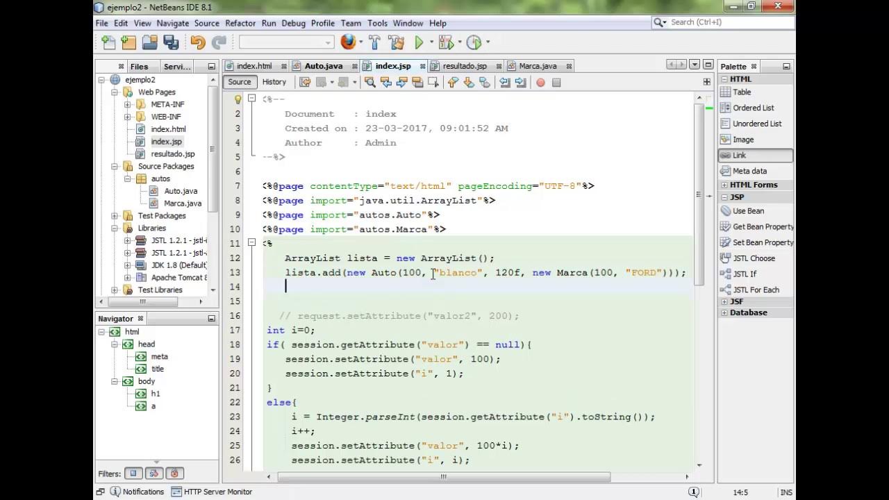 Manejo de Sesiones en JSP, ArrayList y JSTL en Netbeans - YouTube