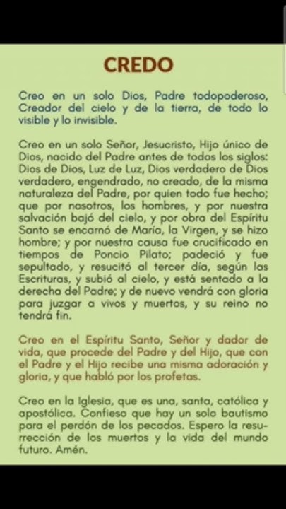 Oración Del Credo De Nicea 😇🙏⛪️ Parte Ll Youtube