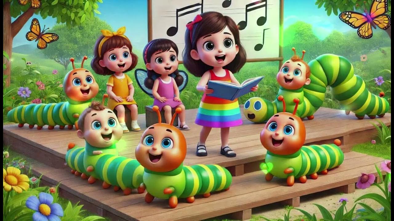 Five Little Caterpillars 2 🐛 | Canción Divertida para Contar y Aprender ...