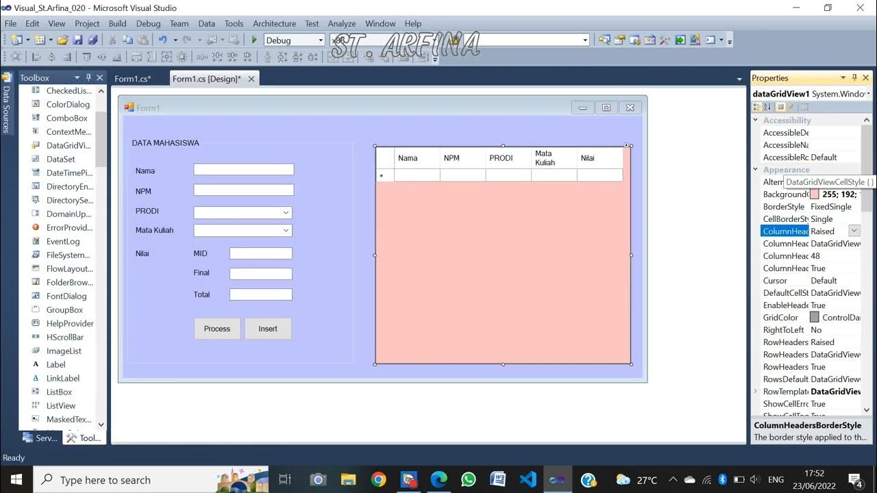 Membuat Form Input Data GridView Menggunakan Visual Studio 2010 - YouTube