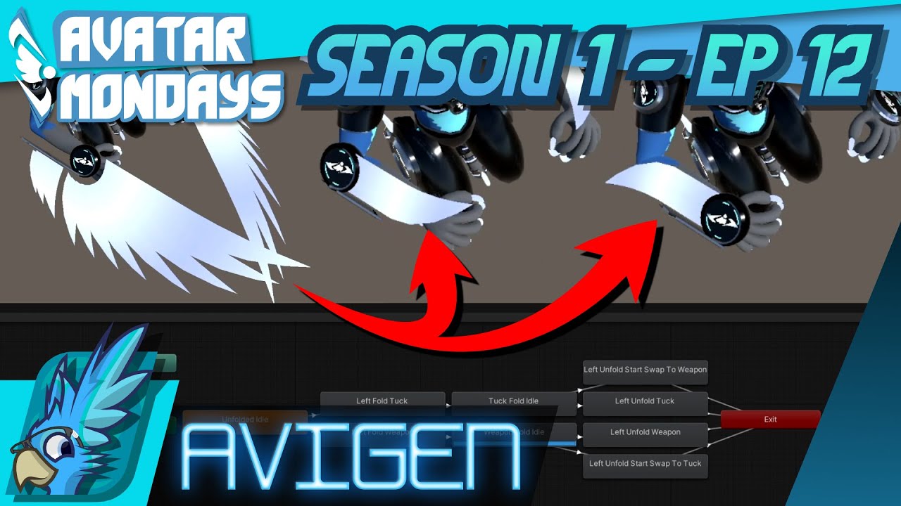 Wings folding in Unity! | AVATAR MONDAYS | AVIGEN | S1 EP12 - Stream ...