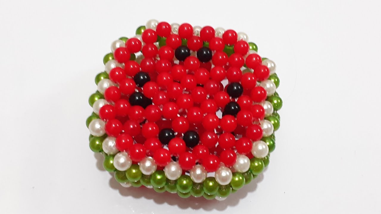 How to make beaded Watermelon @morrowcraft - YouTube