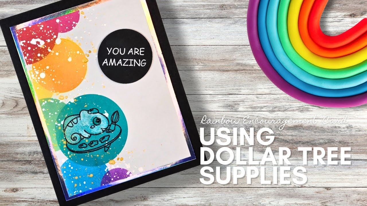 Dollar Tree Rainbow Chameleon Encouragement Card - YouTube