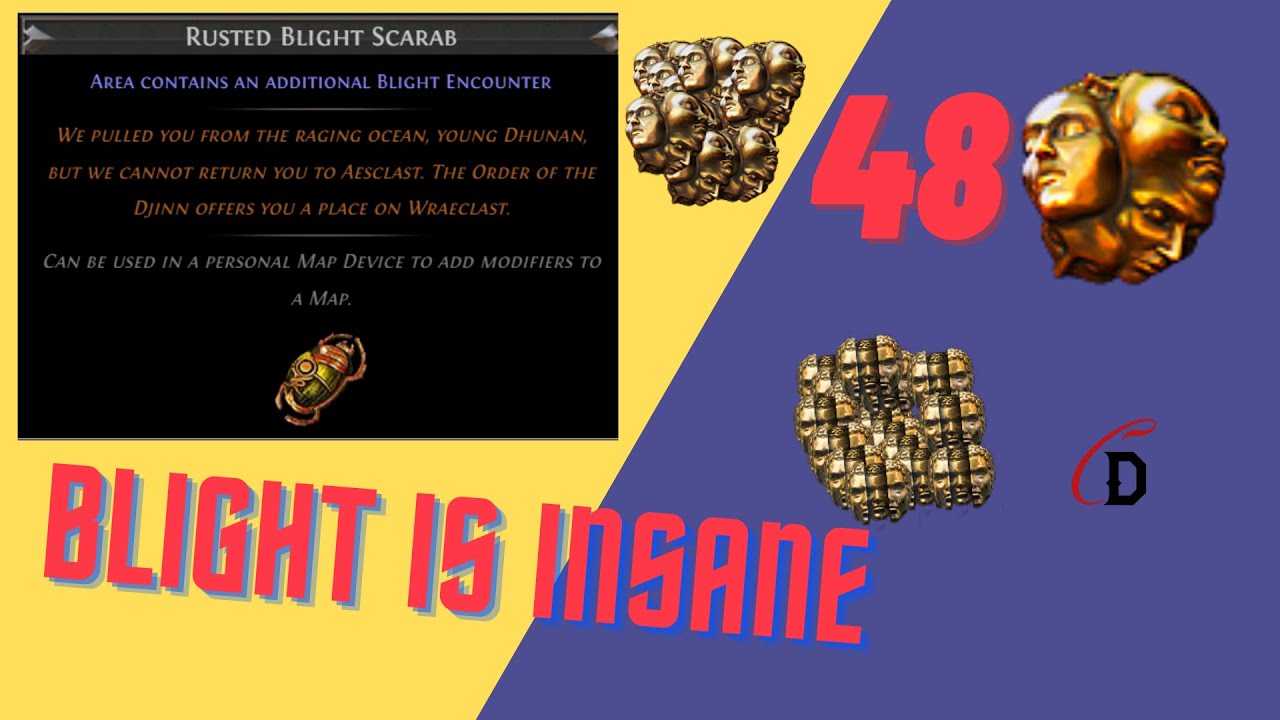 [PATH OF EXILE 3.17] - BARE MINIMUM Ep. 8 - Loot from 100 Rusted Blight ...