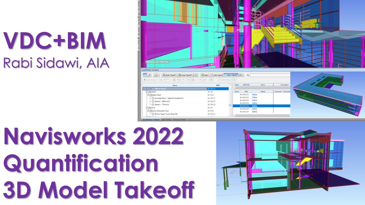 Navisworks 2022 Quantification 3D Model Takeoff 4K - YouTube