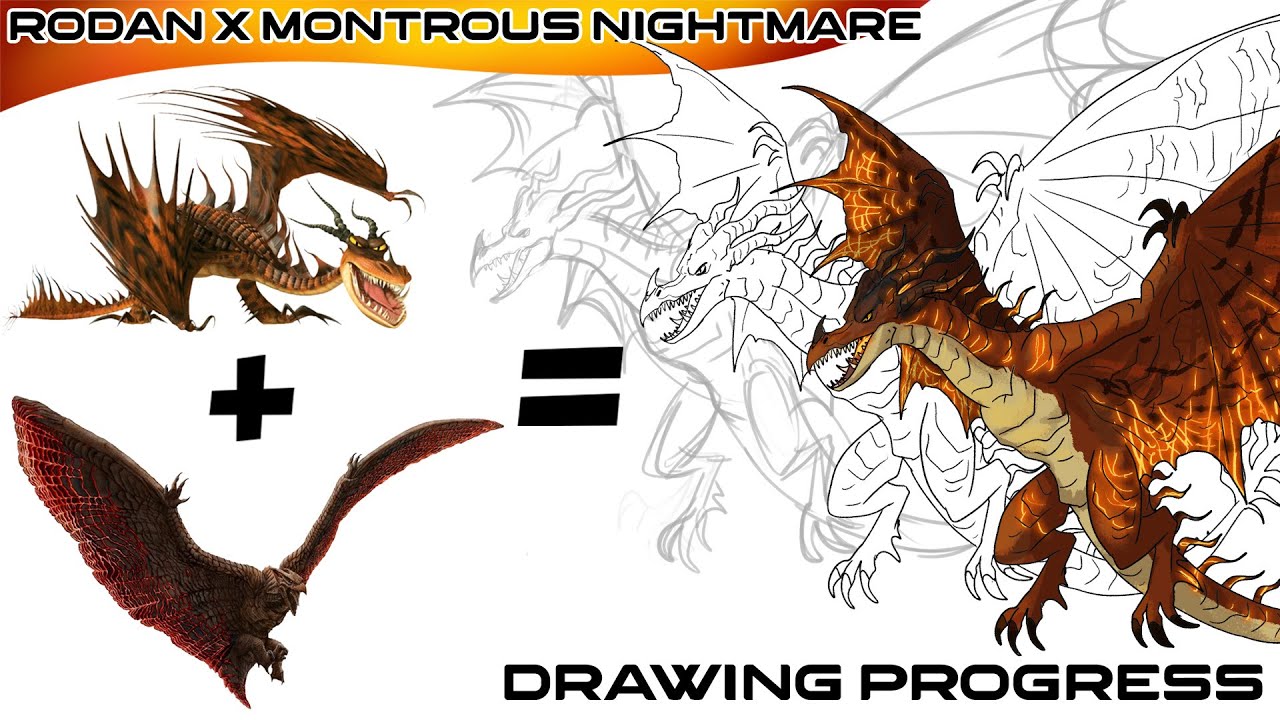 Fusion Drawing: Rodan X Monstrous Nightmare | How To Train Your Dragon ...
