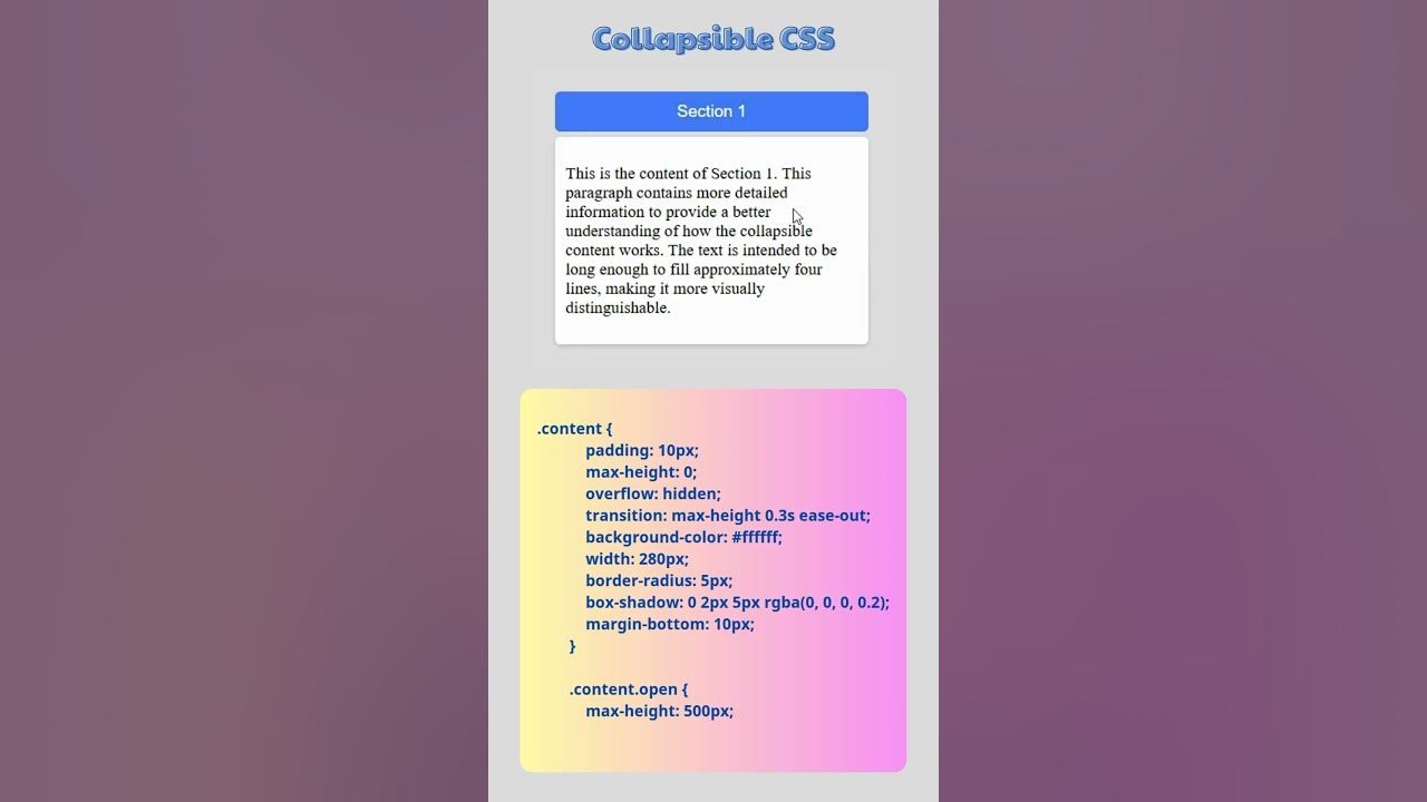 Css Collapse #coding #programming #css #html - YouTube