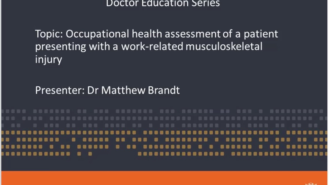 Occupational health assessment of a patient presenting with a work ...