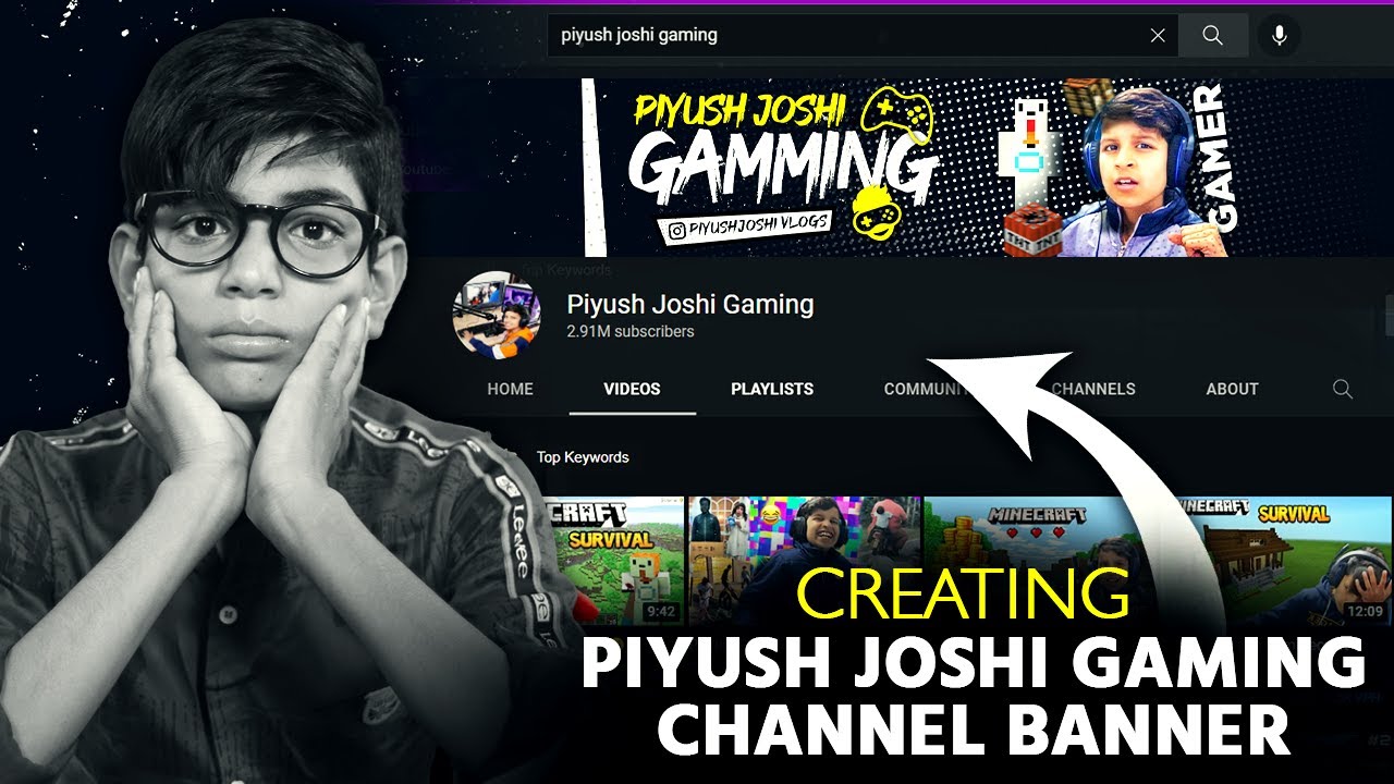 Creating Piyush Joshi Gaming Channel Banner | Sourav Joshi Vlogs ...