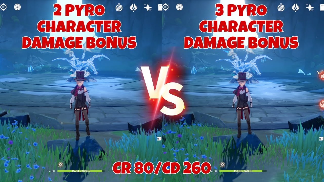 Lyney with 2 Pyro vs 3 Pyro Characters Damage Bonus Comparisons! Is He ...