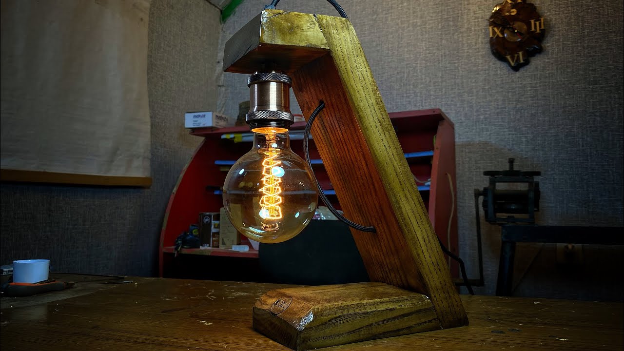 How to make night lamp from useless wood? - YouTube