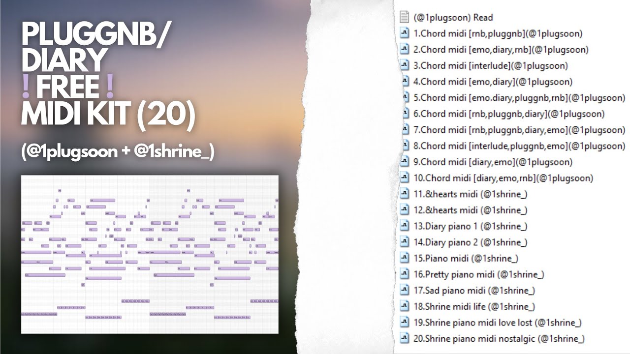 [FREE] Pluggnb/Diary Midi kit [20 midis in style of Diary, Pluggnb, Rnb ...