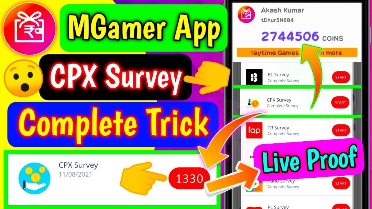 MGamer App CPX Survey Complete Trick | MGamer Survey Complete 2021 ...