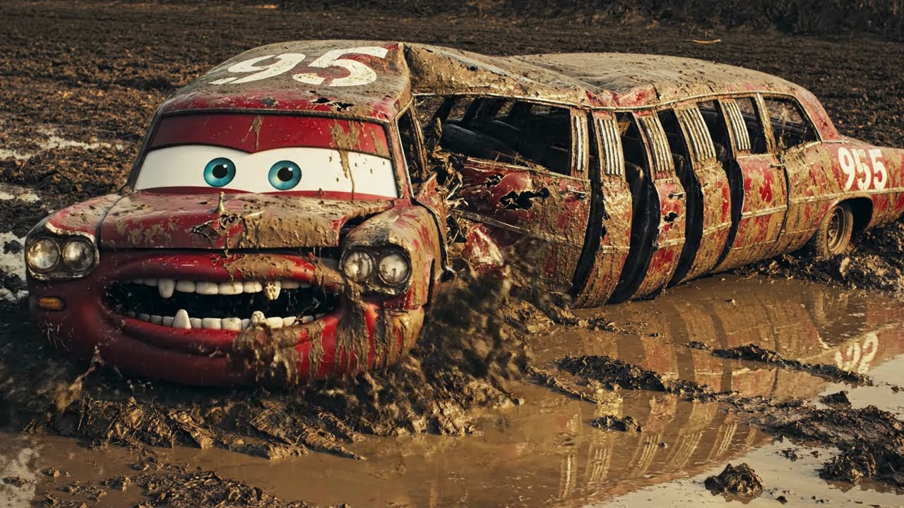 CURSED 40ft Lightning McQueen: Mutant Limousine Crash Test | BeamNG ...