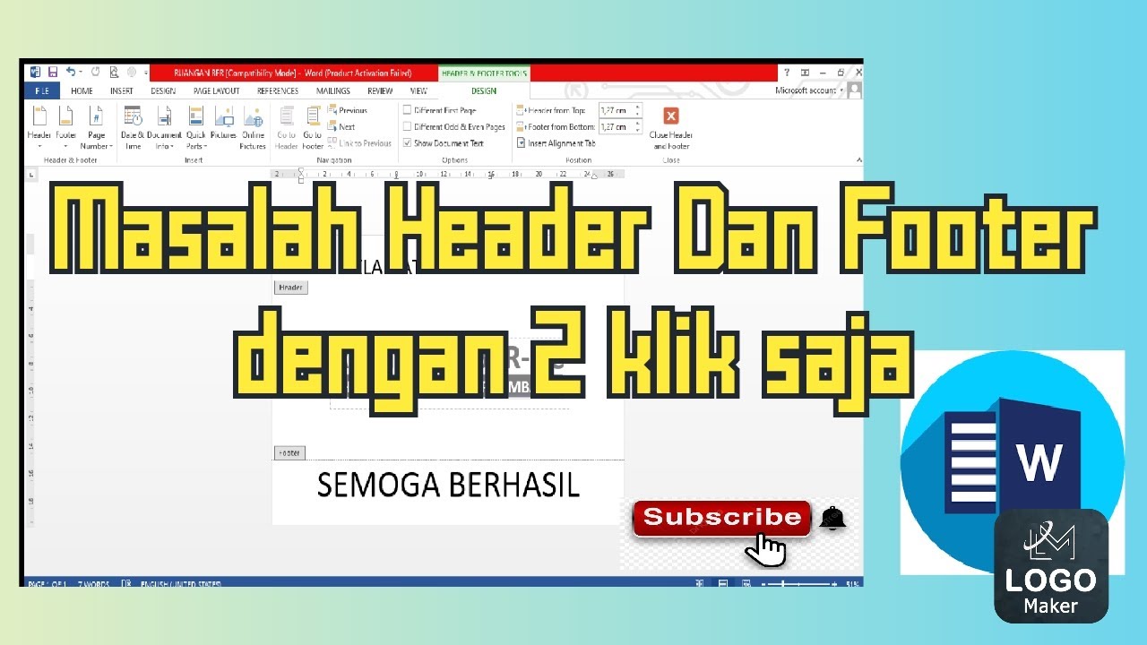 Cara membuat header dan footer yang mudah - YouTube