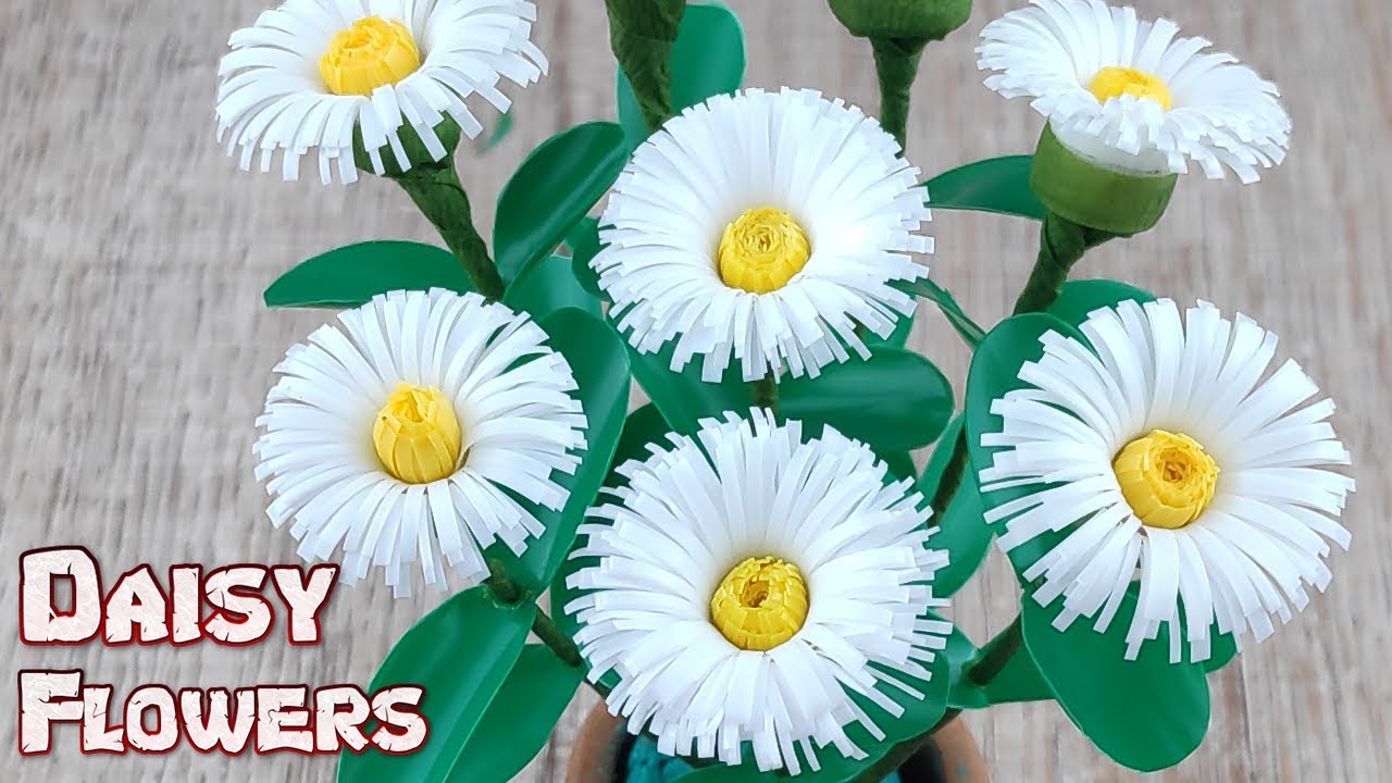 DIY Beautiful Daisy Plastic Flowers Straw Tubes | Empty Drinking Straw ...