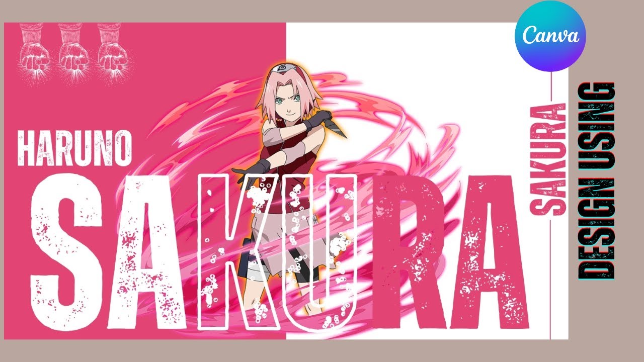 Haruno Sakura Design Tutorial | Canva design - YouTube