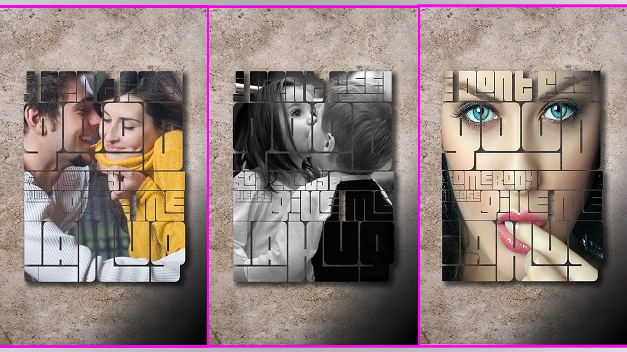 Typo frame Art Photoshop CC 2015 Tutorial - YouTube