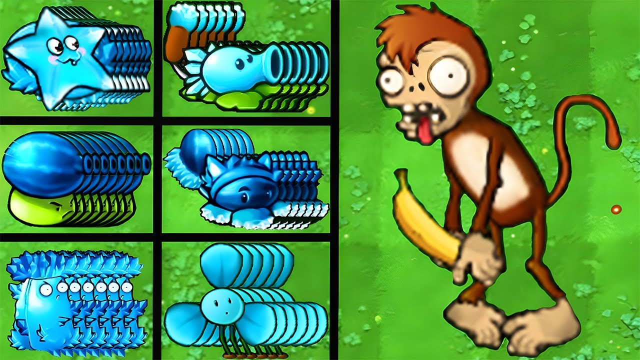 PVZ 1 Hybrid Challenge | All Hybrid Ice Plants Vs Monkey Zombie | Epic ...