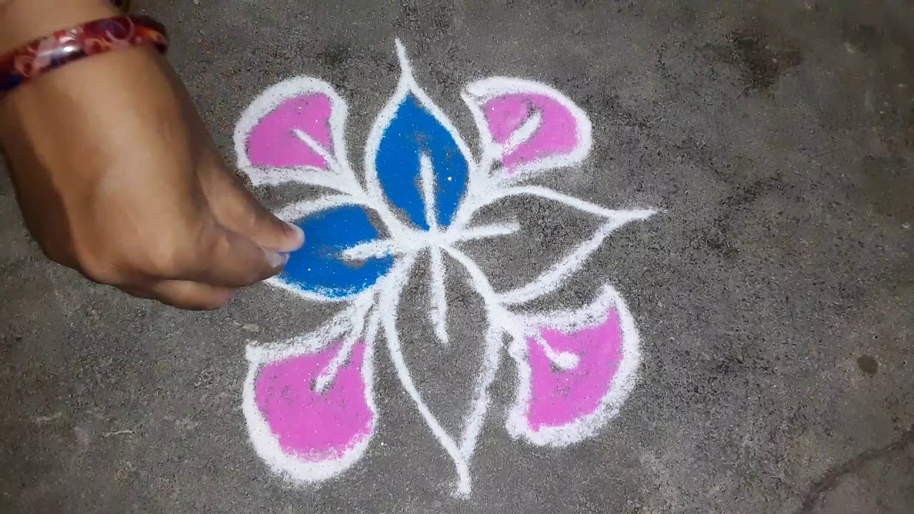 SMALL DESIGN KOLAM FOR BEGINNERS PART - 5 - YouTube