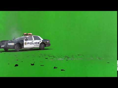 GREEN SCREEN FOOTAGE POLICE CAR CRASH