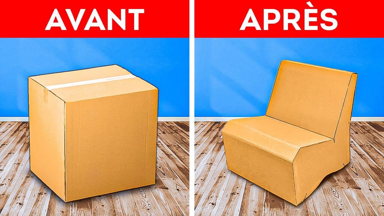 BRICOLAGE : des objets en carton sympas pour améliorer la MAISON - YouTube