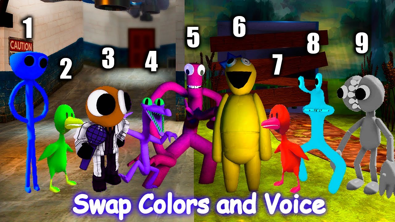 Rainbow Friends Swap Colors and Voice All Phases #7 | Friday Night ...
