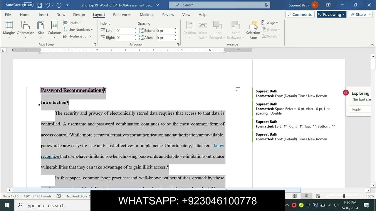 Exp19_Word_Ch04_HOEAssessment_Security | Exp19 Word Ch04 HOEAssessment Security - YouTube