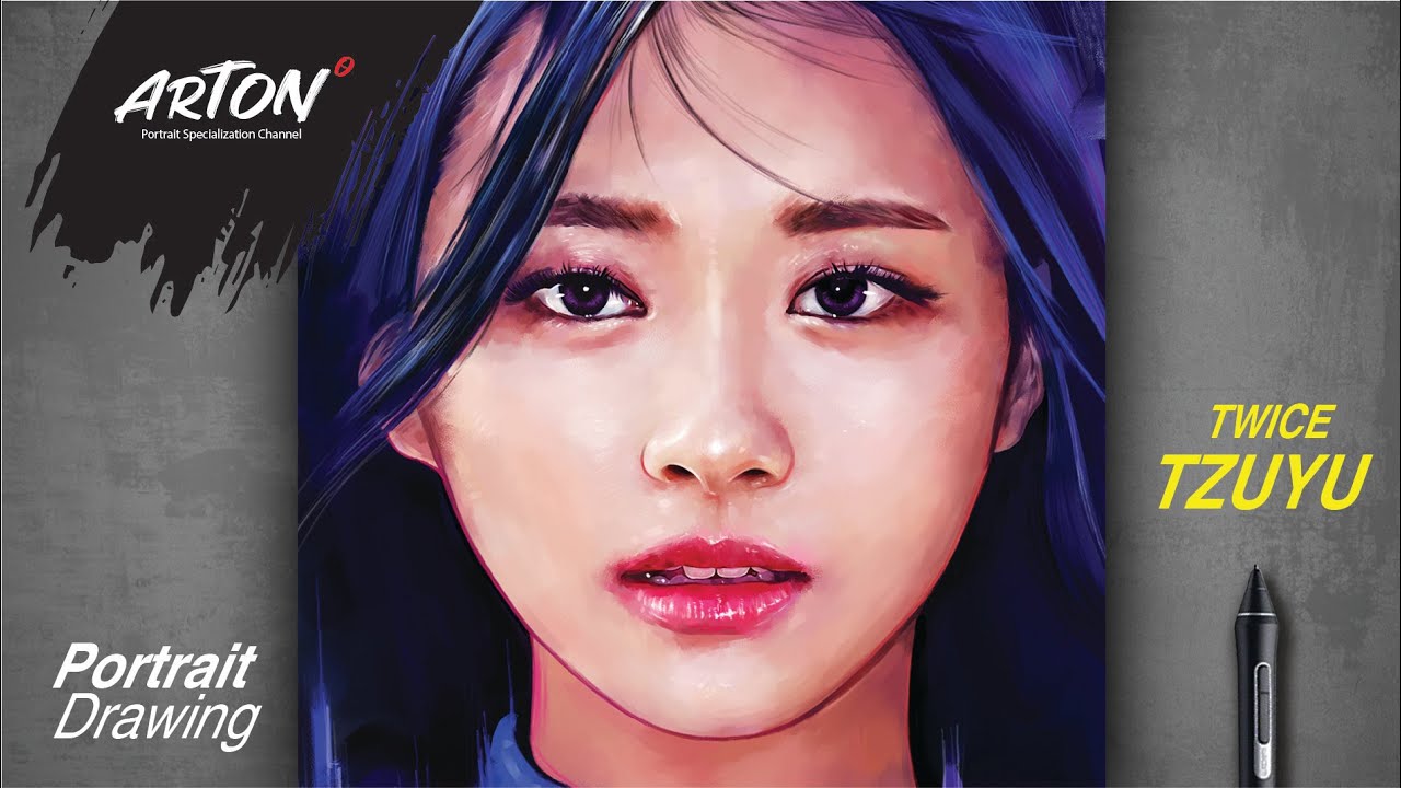 트와이스 쯔위 그림 그리기(Drawing Twice-Tzuyu) / arton / 아트온 - YouTube