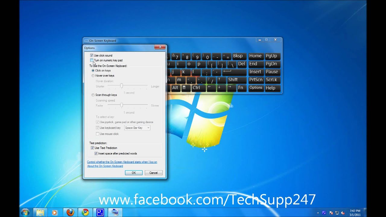 Enable the Onscreen Keyboard's Numeric Key Pad Display - YouTube