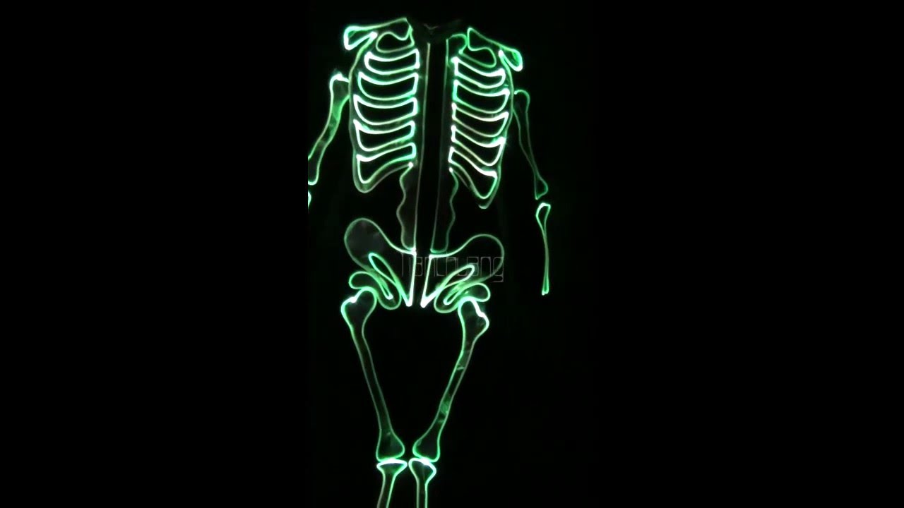 LED Human Skeleton, LED light costume - YouTube