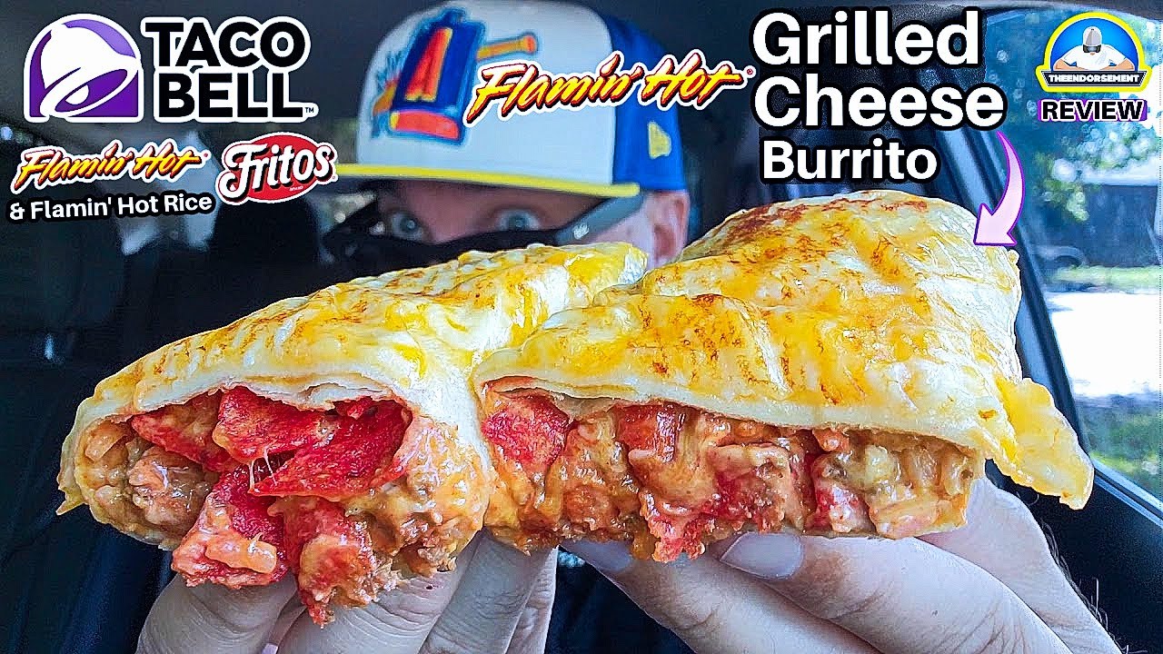 Taco Bell® Flamin' Hot Grilled Cheese Burrito Review! 🔥🧀🌯 | Their BEST ...