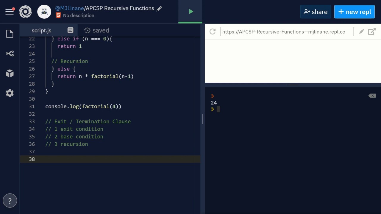 Javascript Recursion Part 1 Factorials Youtube