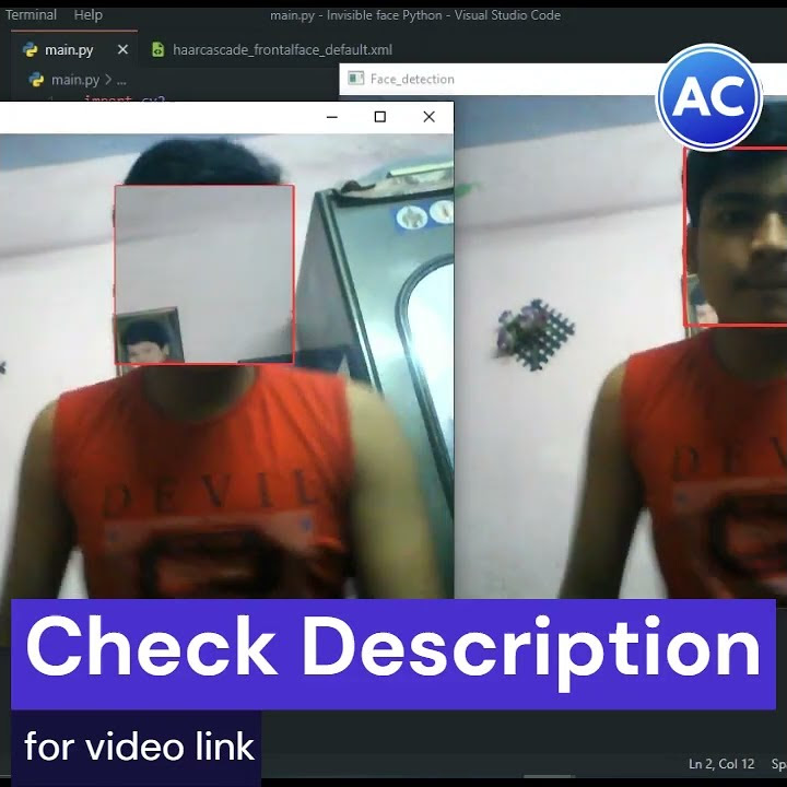 How To Make Face Invisible Using Python Very Easy Abhicoder Shorts Short Abhicoder Youtube