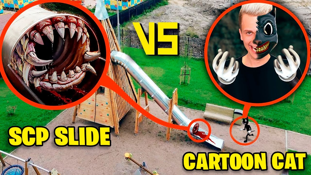 SCP SLIDE vs CARTOON CAT Bruno! CARNIVOROUS SLIDE SCP se lo comió ...