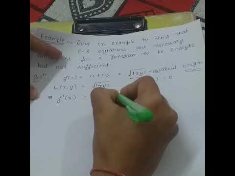 Analytic function and C-R Equations ( Complex Analysis) 2 - YouTube