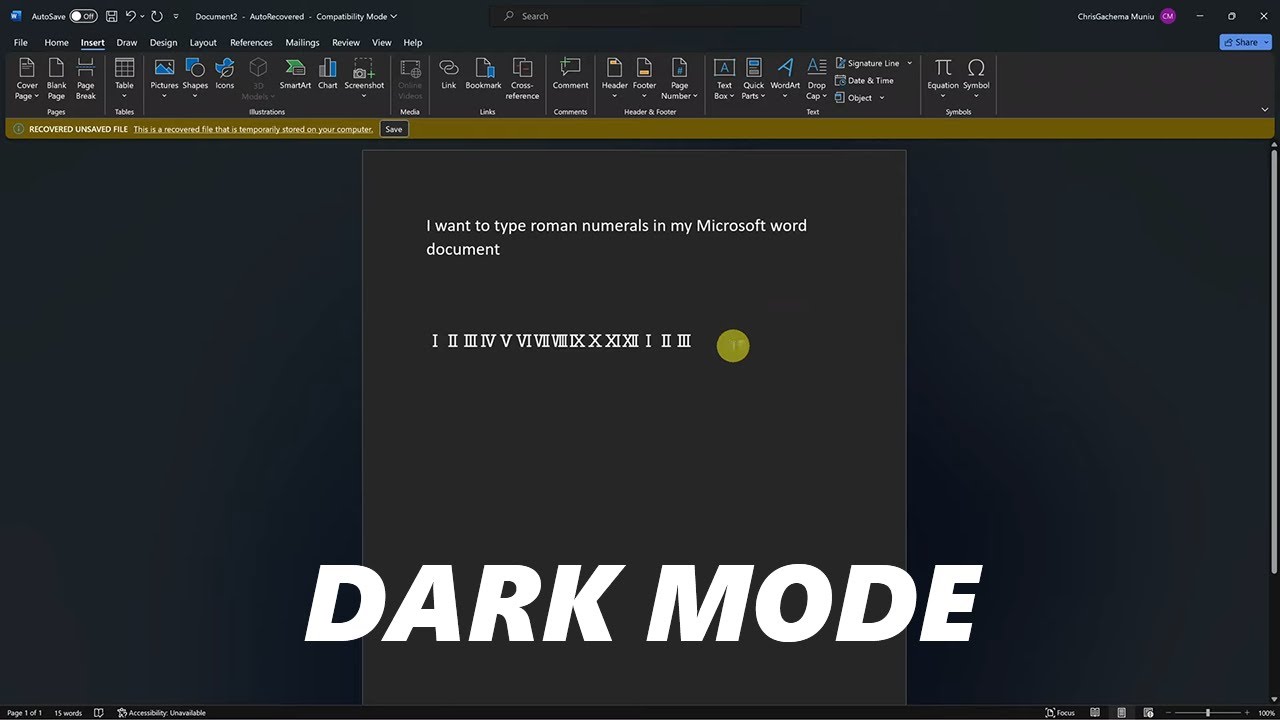 How To Turn ON Dark Mode In Microsoft Word - YouTube