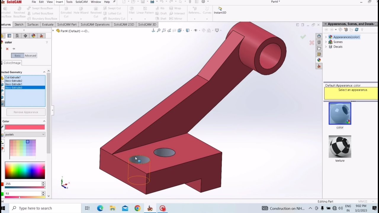 Solid Work 3D Cad Exercise 8 "Part of design" - YouTube