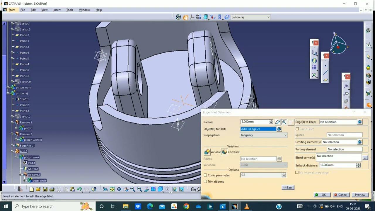 "CATIA V5 Design Tutorial: Crafting High-Performance Piston Crowns"#catia @Free_cad_tutorial ...