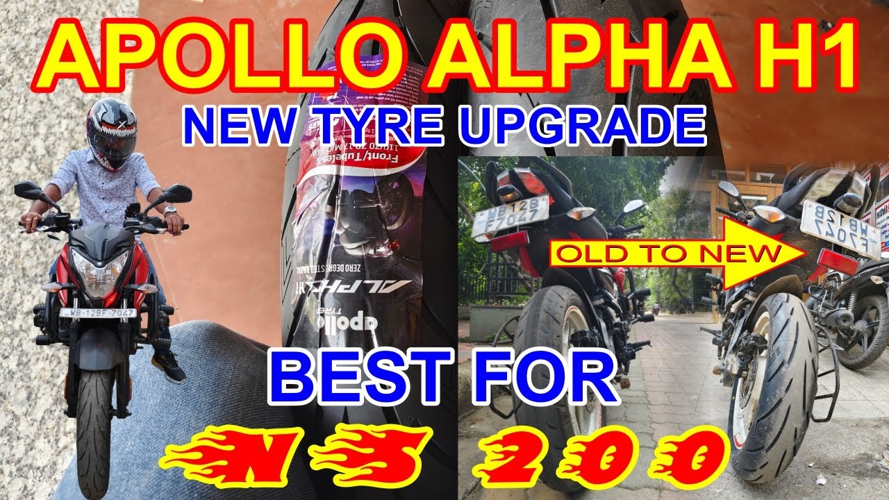 APOLLO ALPHA H1 TYRE BEST FOR NS 200 | BEST TYRE | TYRE UPGRADE | TYRE ...