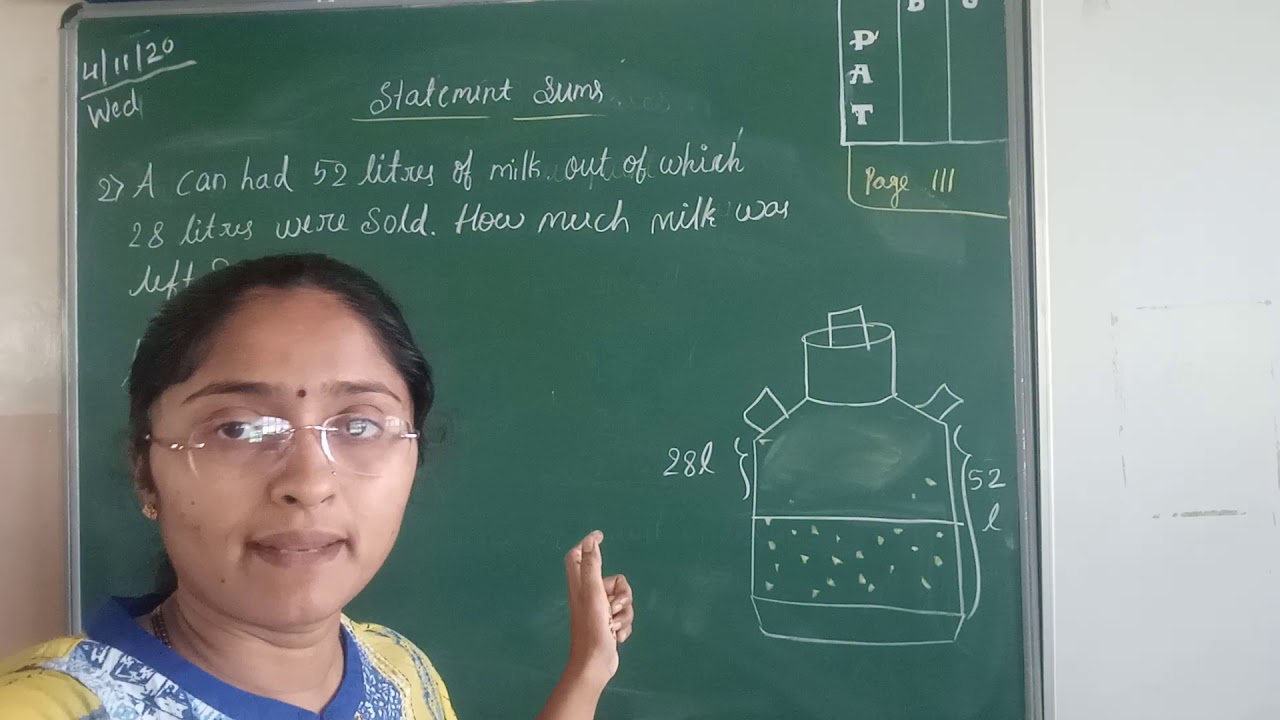 class 2 mathematics topic - measurement, Capacity statement sums - YouTube