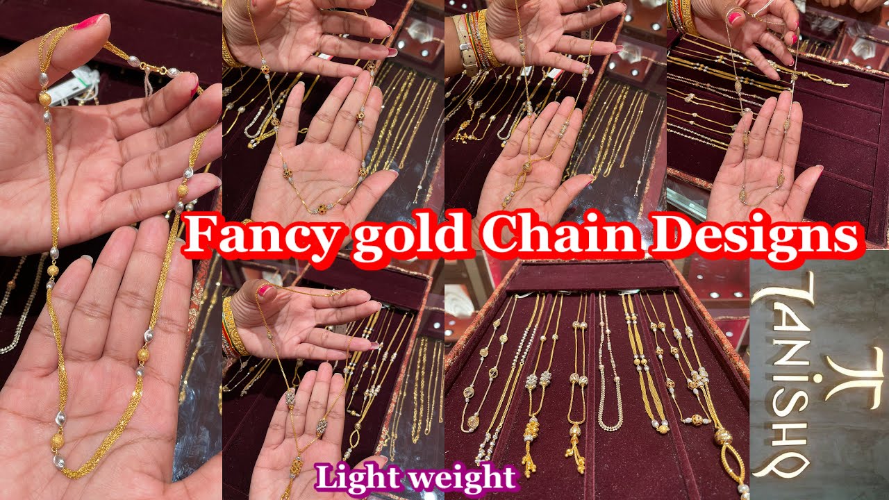 Tanishq fancy light weight gold Chain Designs | Stylish gold chains ...