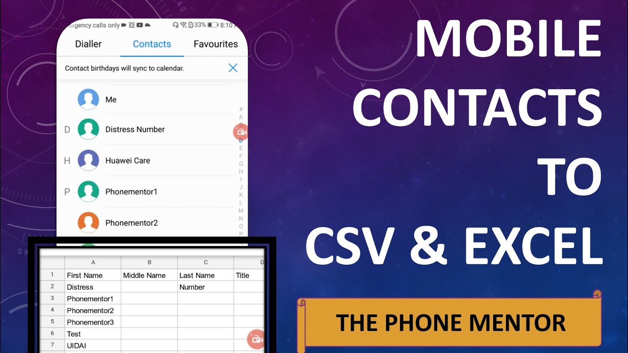 How To Export Mobile Contacts To CSV Excel In Android Phone YouTube How To Export Mobile Contacts To CSV Excel In Android Phone YouTube