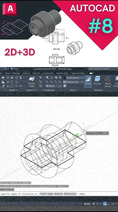 AutoCAD 2D to 3D and 3D to 2D. How to make 3d objects. Practice 8 ...