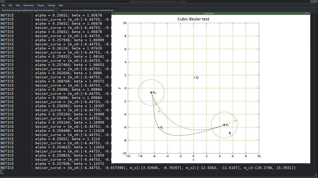 C++ - Improving drawing a function using piecewise Bezier Curves. - YouTube
