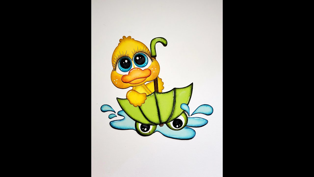 Duck with Frog Umbrella Paper Piece How To - YouTube