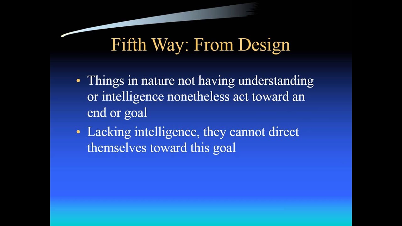 St. Thomas Aquinas Fifth Way, the Design Argument - YouTube