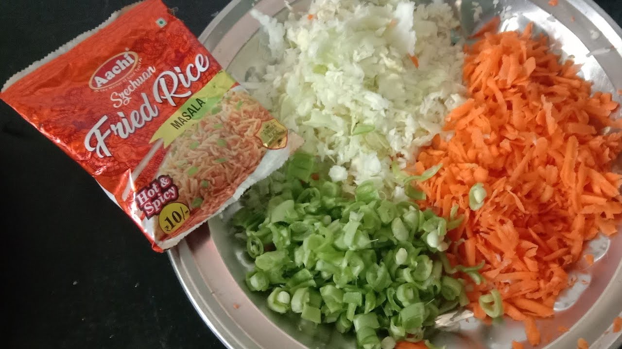 How to make Aachi szechuan fried rice in tamil/fried rice recipe/aachi ...