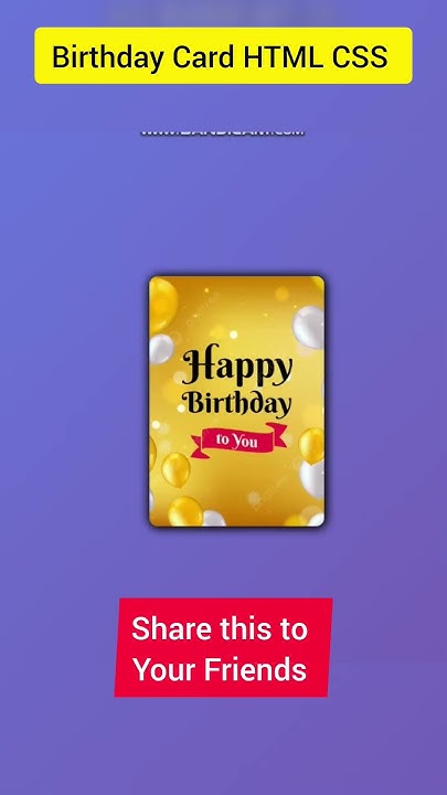 Birthday Card Using Html Css Coding Htmlcss Codewithyash Youtube